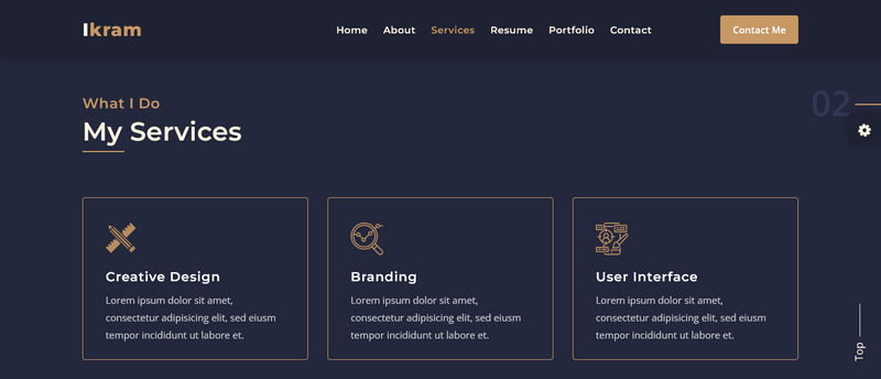 Ikram – Personal Portfolio HTML Landing Page Website Template