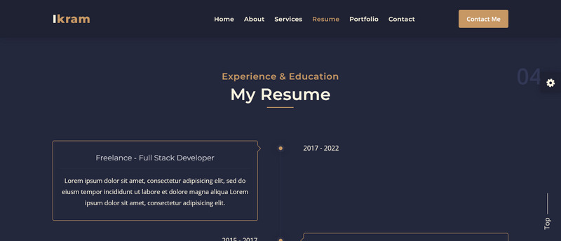 Ikram – Personal Portfolio HTML Landing Page Website Template