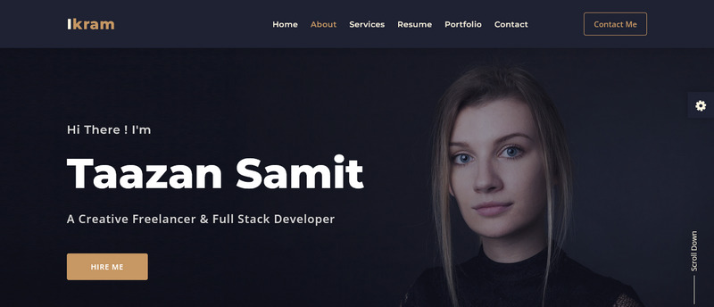 Ikram – Personal Portfolio HTML Landing Page Website Template