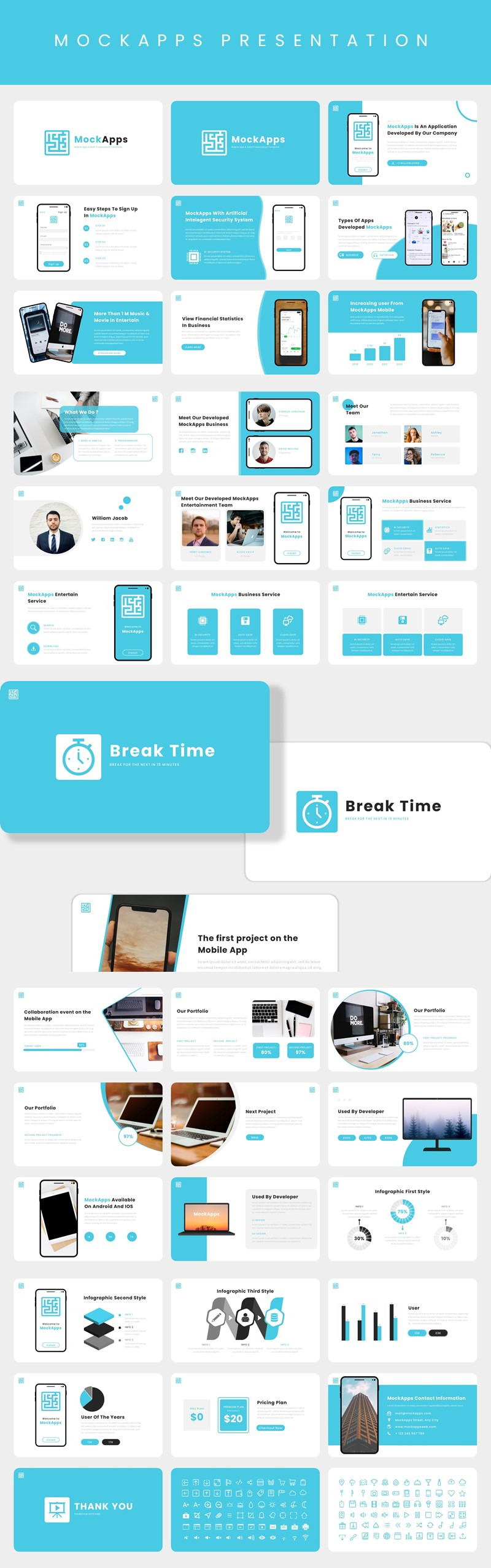 MockApps - Mobile App & SAAS PowerPoint Template