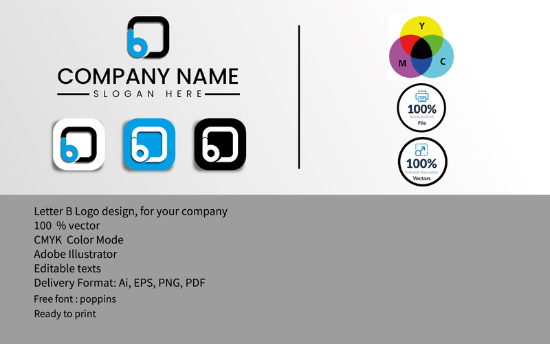 Letter B Logo Template For Your Businees - TemplateMonster