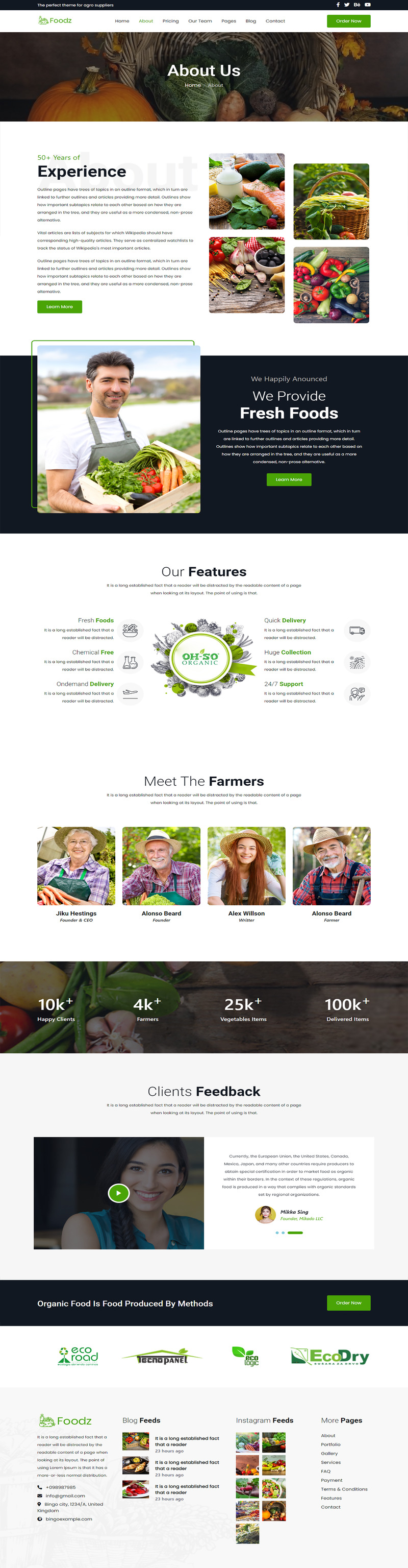 Foodz-HTML5 Agro Food Template for using Argo Firm Business Website ...