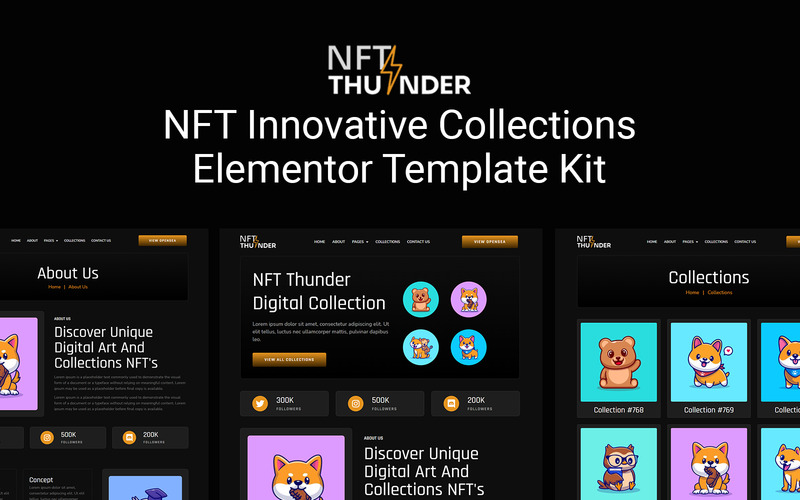 NFTThunder - NFT Innovative Collections Elementor Template Kit