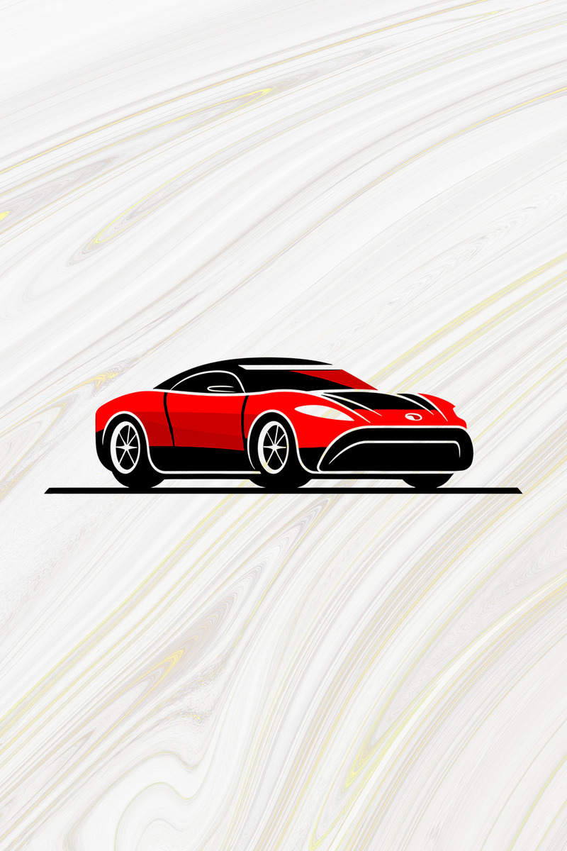 Realistic Red Sport Car Ready To Use Template