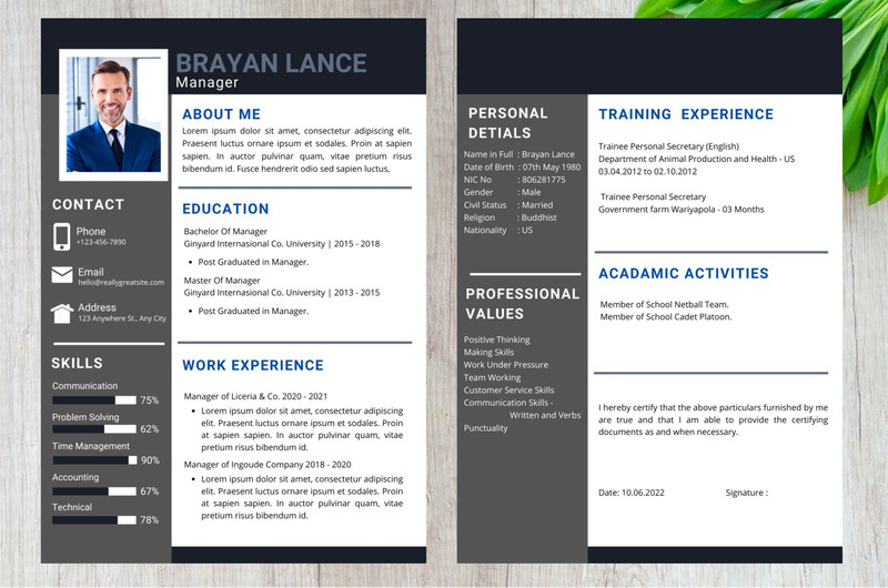 Brayan Lance Resume Template #266743 - TemplateMonster