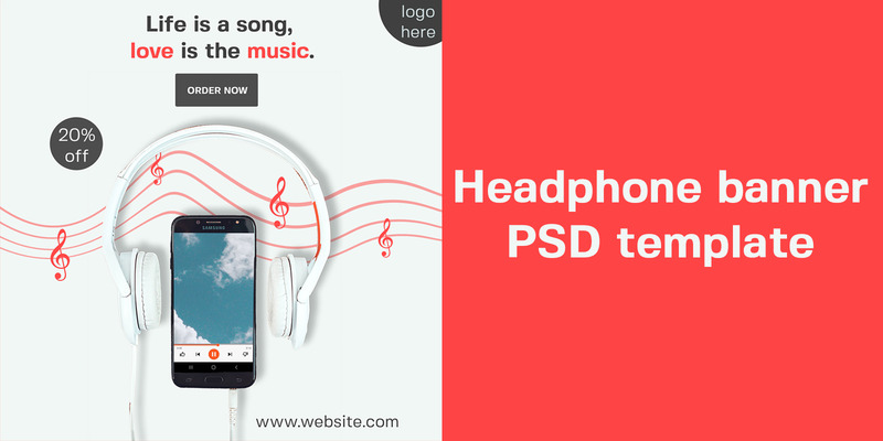 Audio Store Banner PSD Template #269162 - TemplateMonster