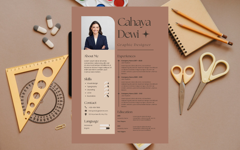 Brown Minimalist Professional Resume Template