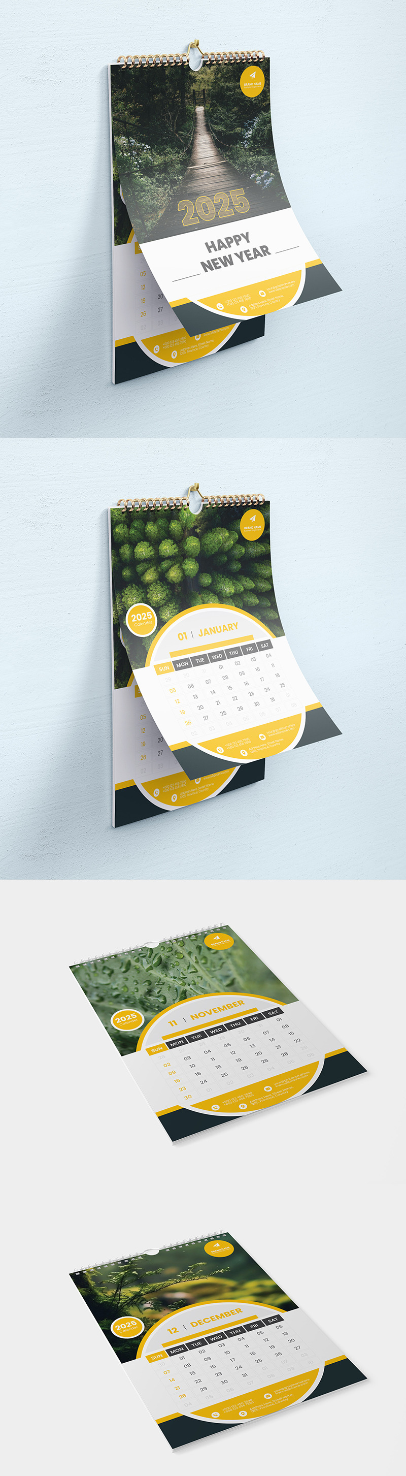 Wall Calendar Template Design 2025 | Modern Corporate Design