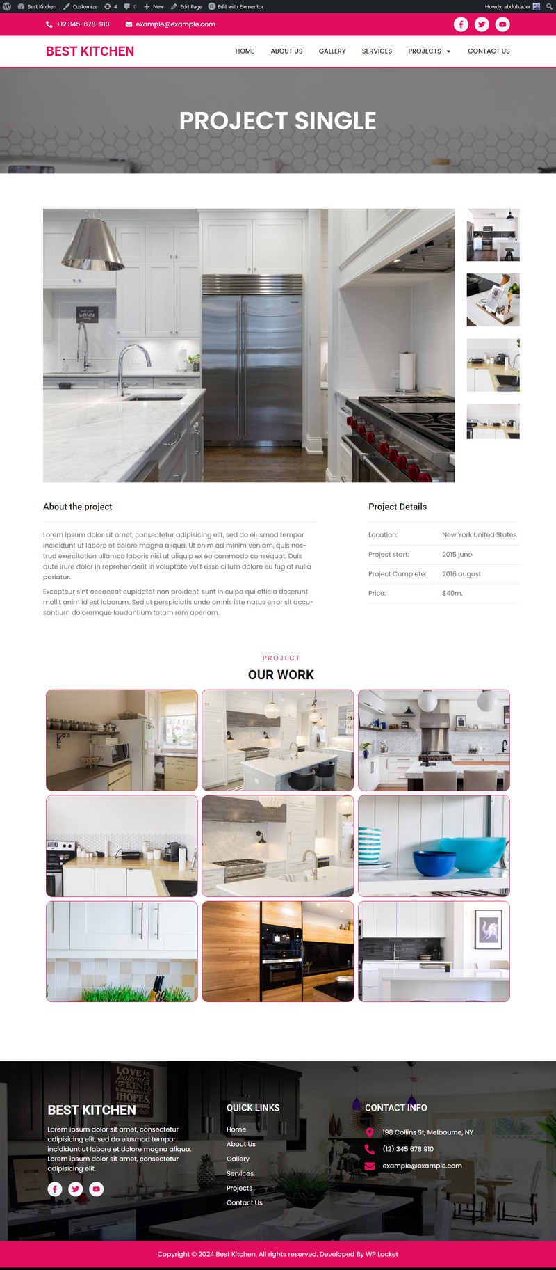 Best Kitchen - Modern Kitchen Elementor Template Kit