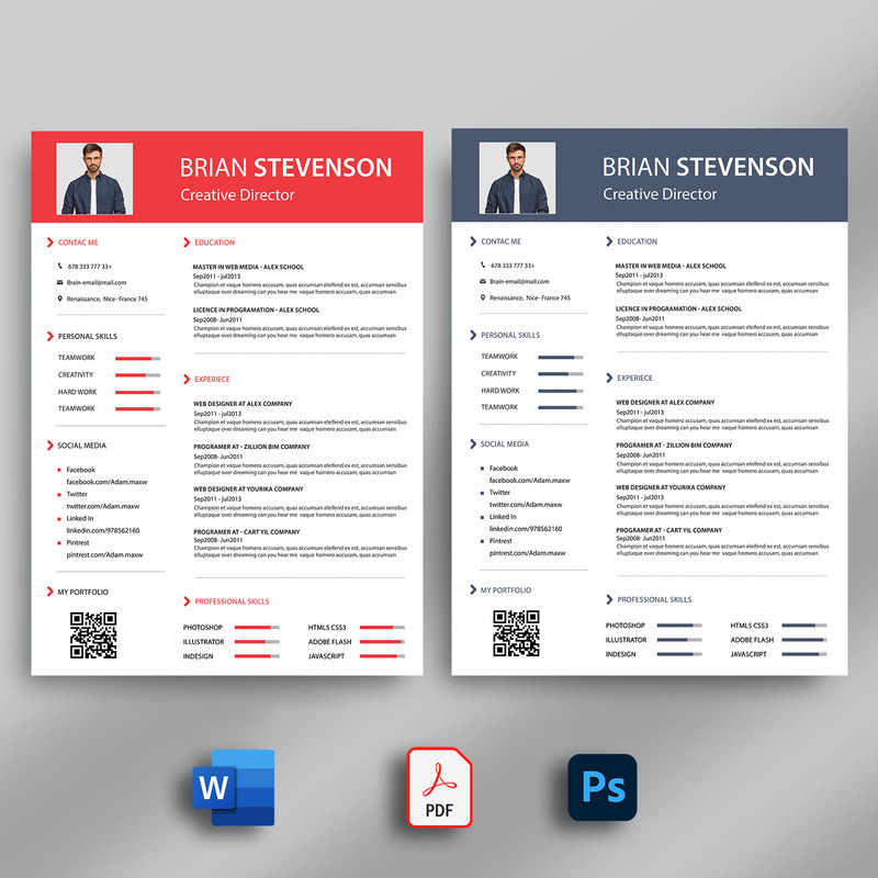 Resume Creative CV Template #307342 - TemplateMonster