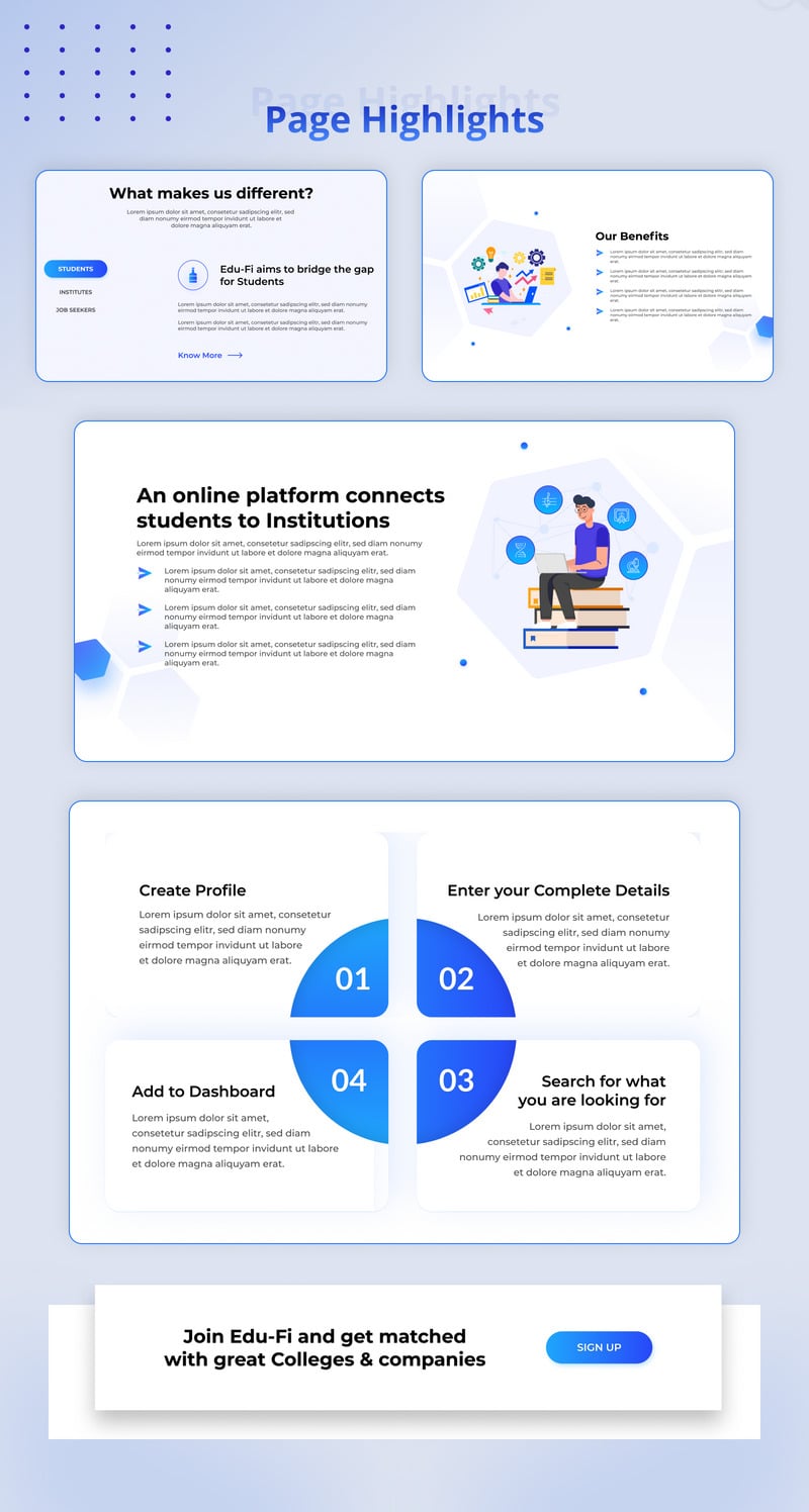 Edu-Fi - Institute Finder Landing Page Figma Kit