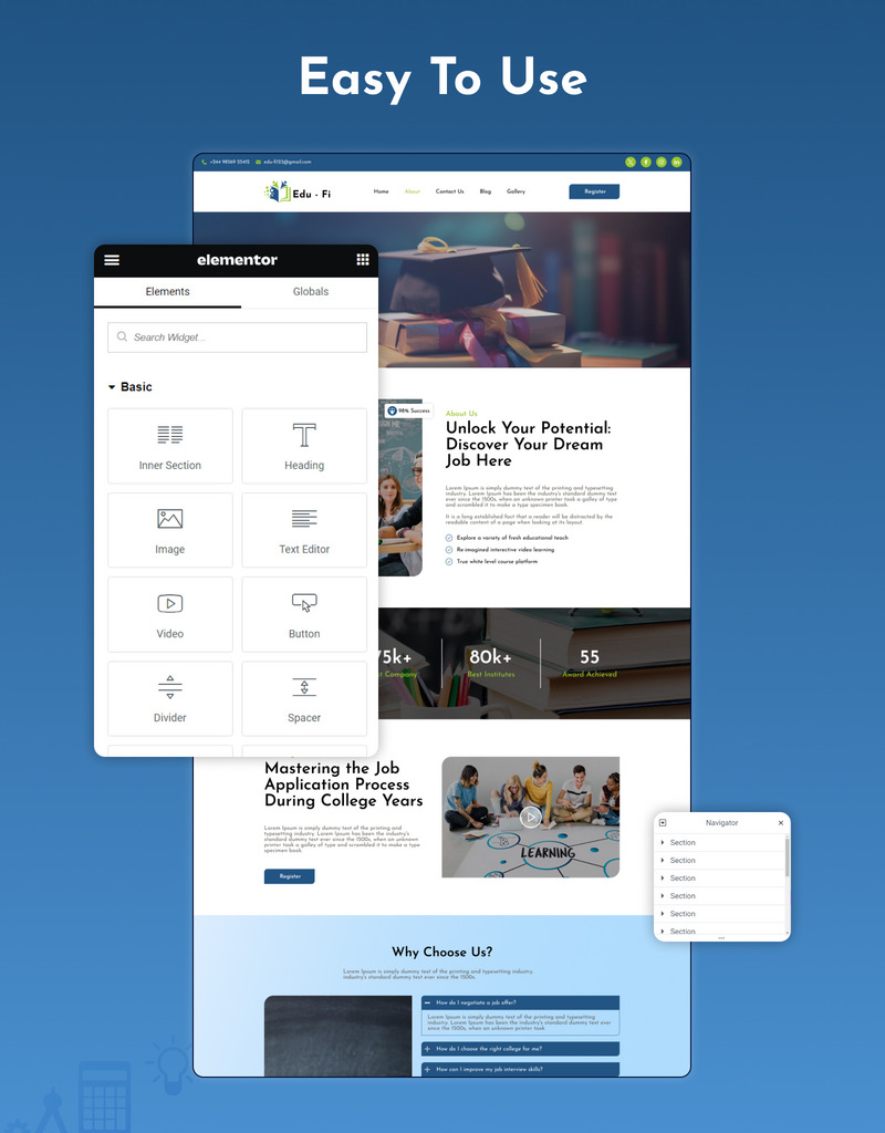 Edu-Fi - Institute Finder Elementor Kit - TemplateMonster