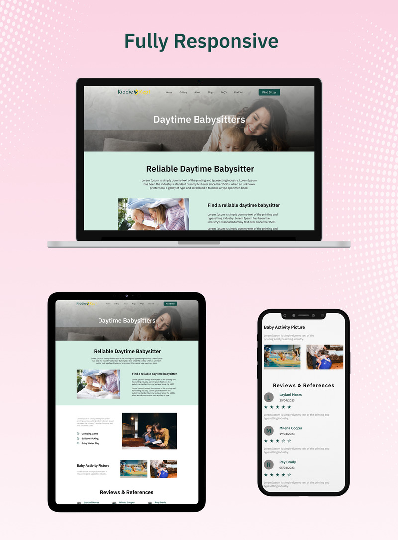 Kiddie Kept - Babysitter Finder Elementor Kit