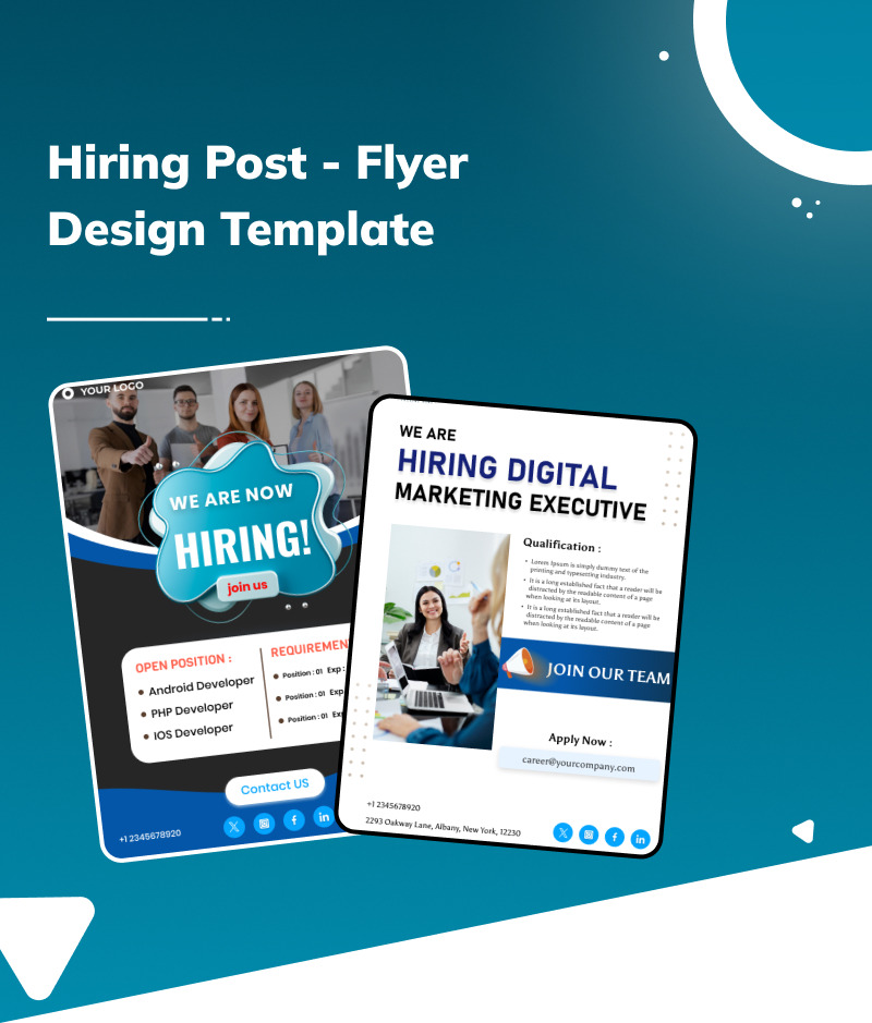 Hiring Post - Flyer Design Template #297341 - TemplateMonster
