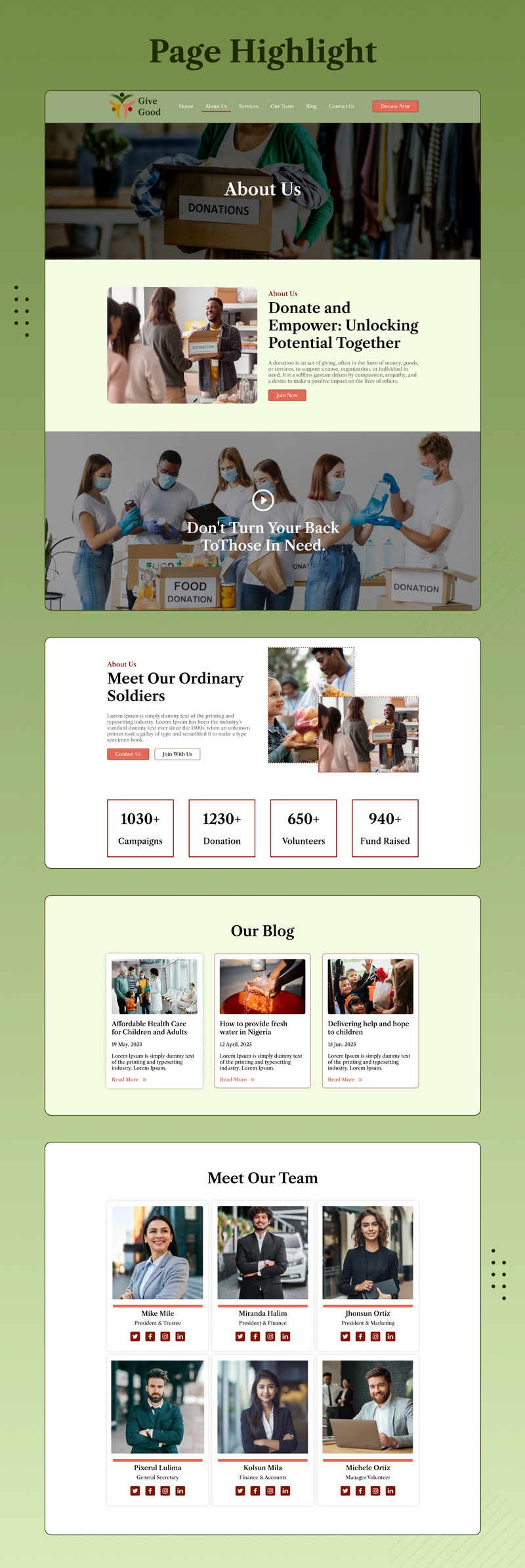 Give Good - Non Profit Organization Figma UI Kit
