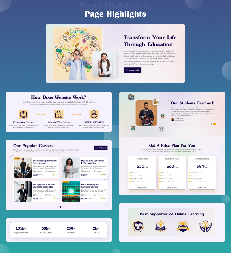 Online Learning Platform - Landing Page Figma Kit