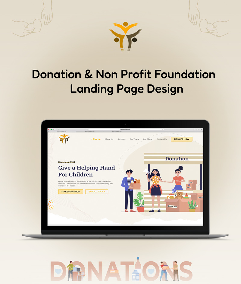 Donation and Non Profit Foundation - Landing Page Figma Kit