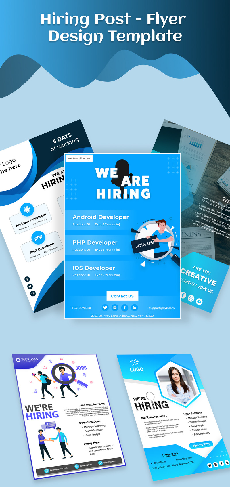 Hiring Post - Flyer Design Template #297341 - TemplateMonster