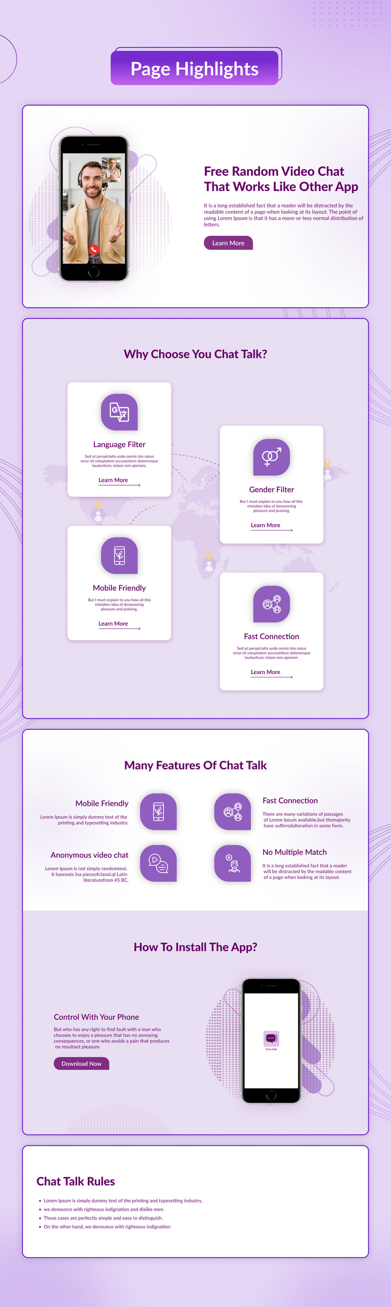 Chat Talk - Chat Application Landing Page Figma Kit