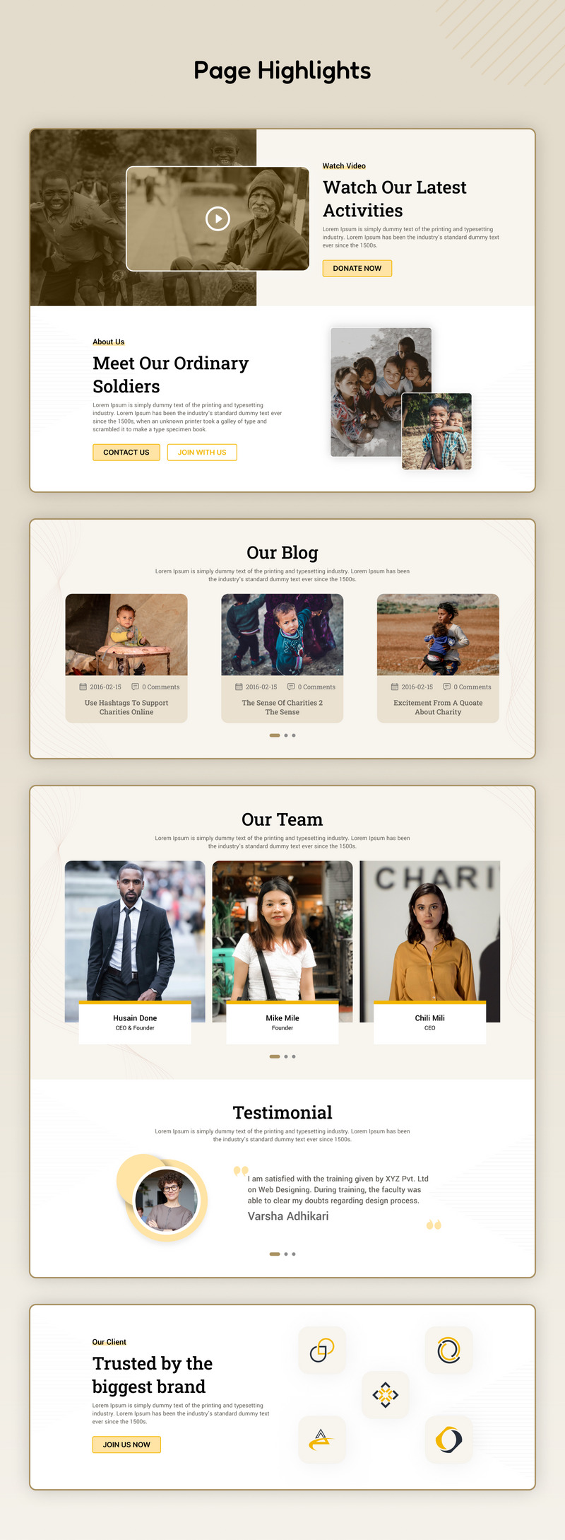 Donation and Non Profit Foundation - Landing Page Figma Kit