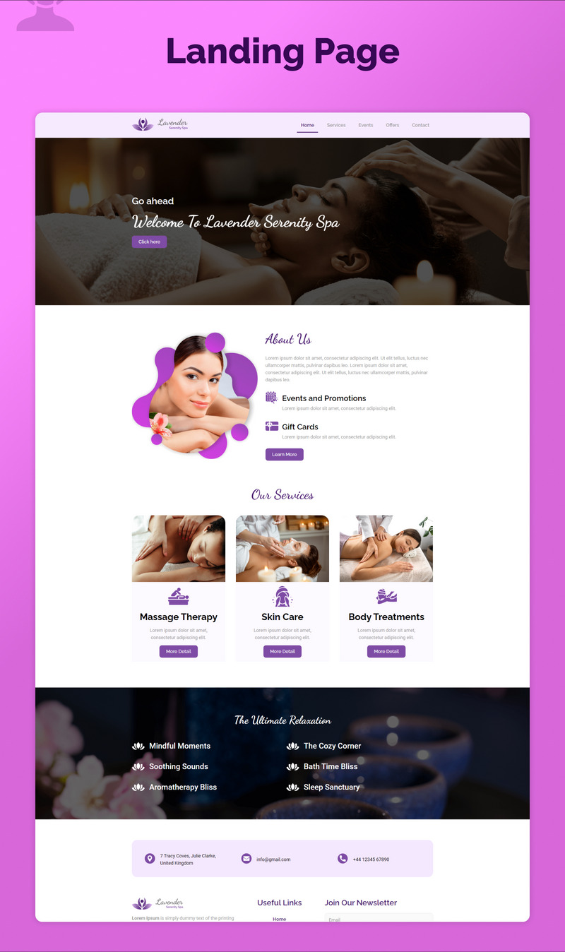 Lavender Serenity Spa Website Elementor Kit - TemplateMonster