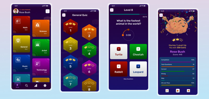 Grip Quiz - Mobile Application Figma Kit - TemplateMonster