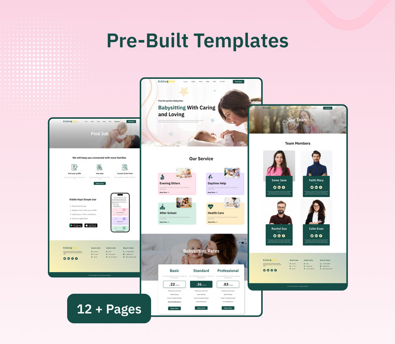 Kiddie Kept - Babysitter Finder Elementor Kit
