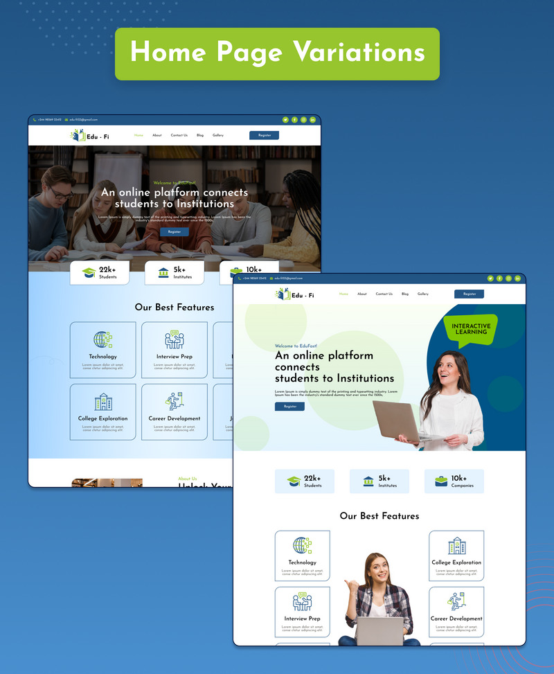 Edu-Fi - Institute Finder Website Figma Kit - TemplateMonster