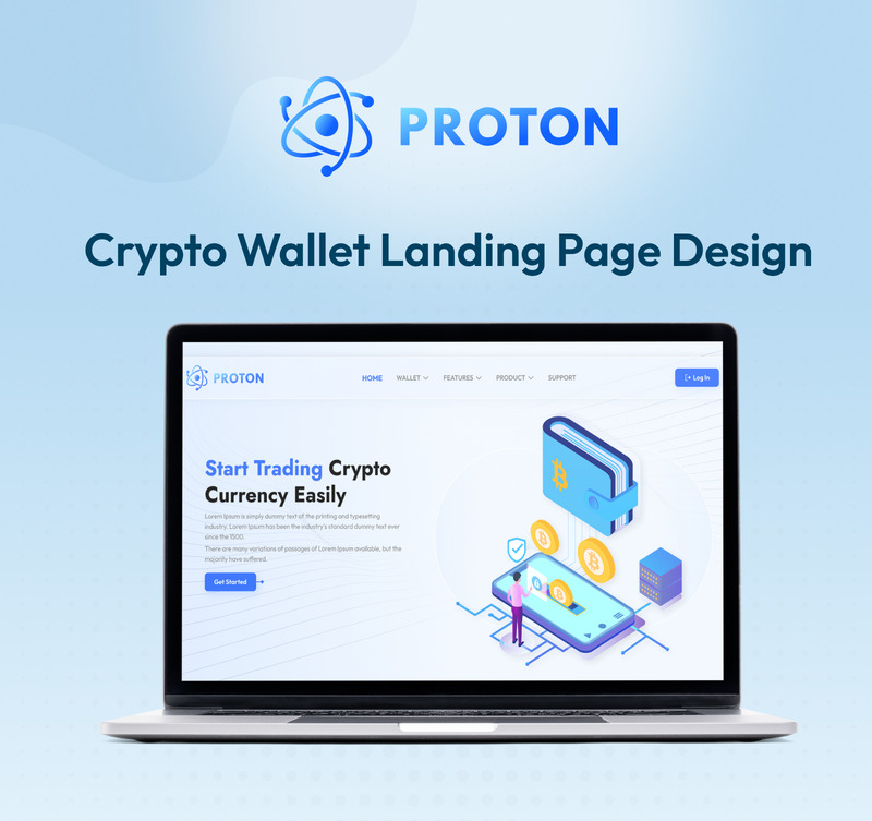 Proton - Plantilla de página de inicio de la aplicación Crypto Wallet