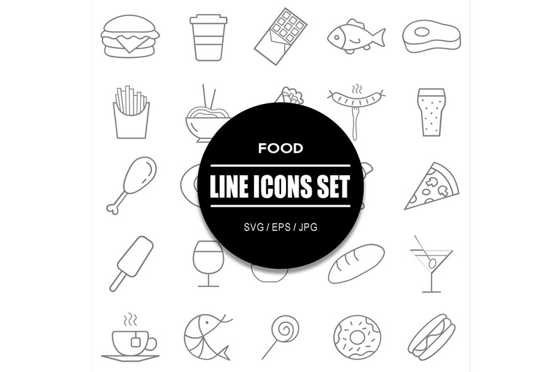 Cool Food Icon Set Bundle #320680 - TemplateMonster