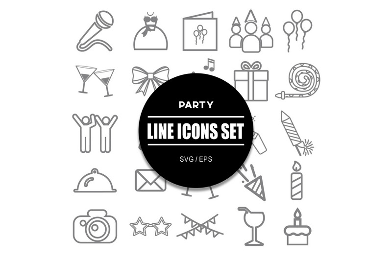Party Icon Set Celebration Icons Bundle - TemplateMonster