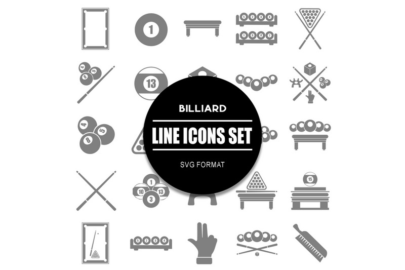 Billard Icon Set Billiard Pool Icons Bundle - TemplateMonster