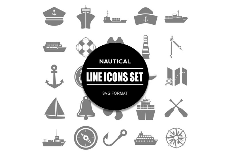 Nautical Icon Set Sea Ocean Icons Bundle - TemplateMonster