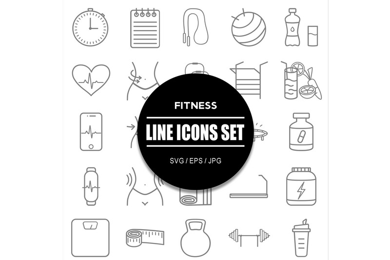 Paquete de conjunto de iconos de gimnasio de fitness