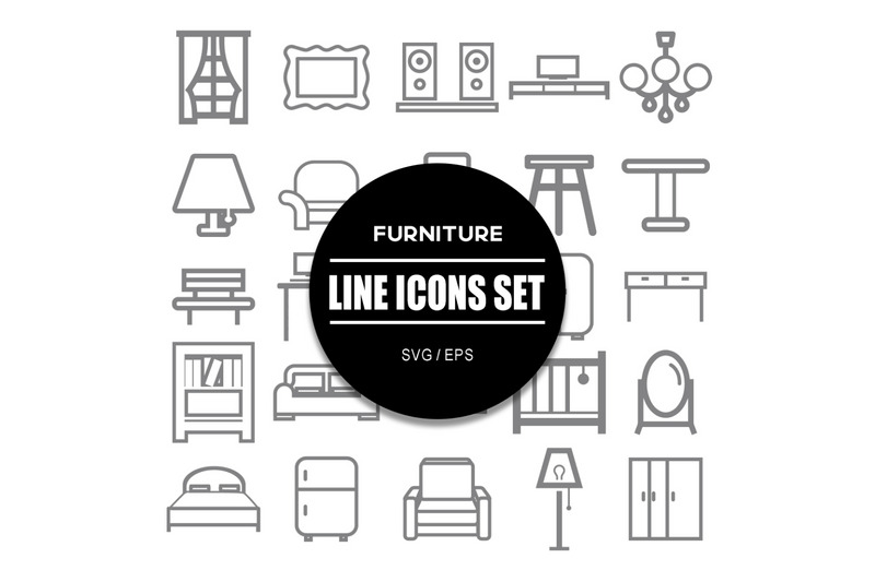 Furniture Icon Set Icons Bundle #322615 - TemplateMonster