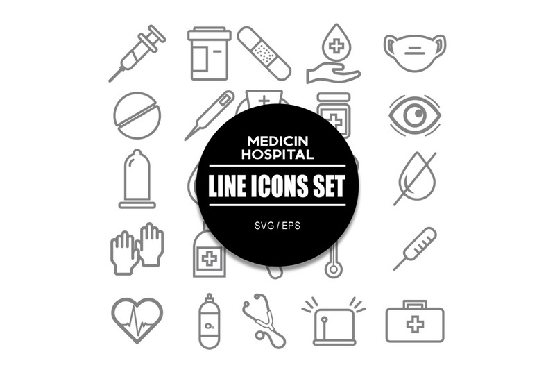 Medicin Icon Set Hospital Icons Bundle - TemplateMonster