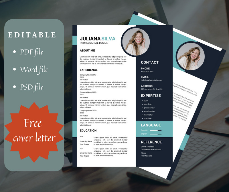 Modello di CV per curriculum professionale Design - P1