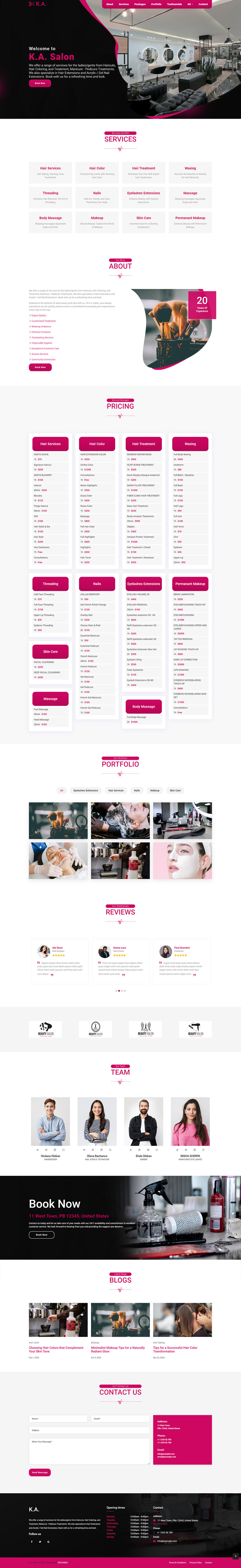 KA - Beauty Salon Website Template #351688 - TemplateMonster
