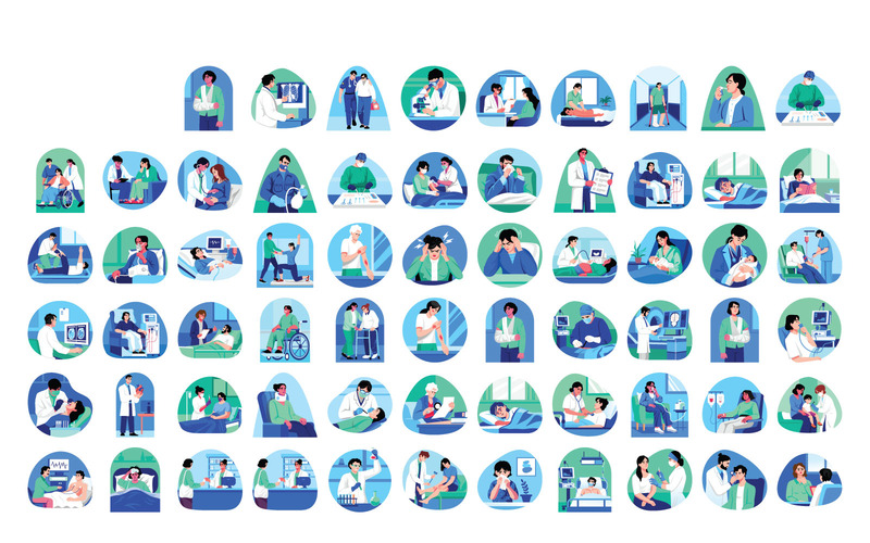 Hospital & Medical Vector Illustrations | Doctor, Nurse, Checkup ...