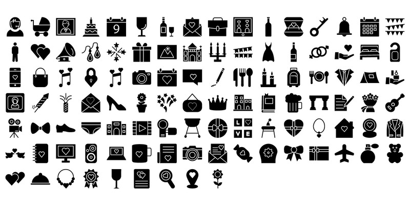 Wedding Vector Icons Pack | AI | EPS | SVG - TemplateMonster