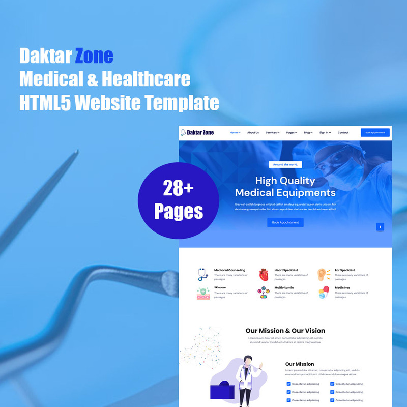DaktarZone - Medical & Healthcare HTML5 Website Template