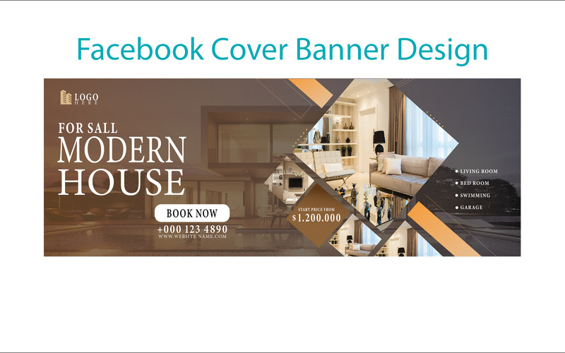 Facebook Cover Banner Design Template For Modern Home