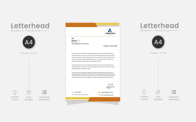 Company Letterhead - Corporate Identity Template