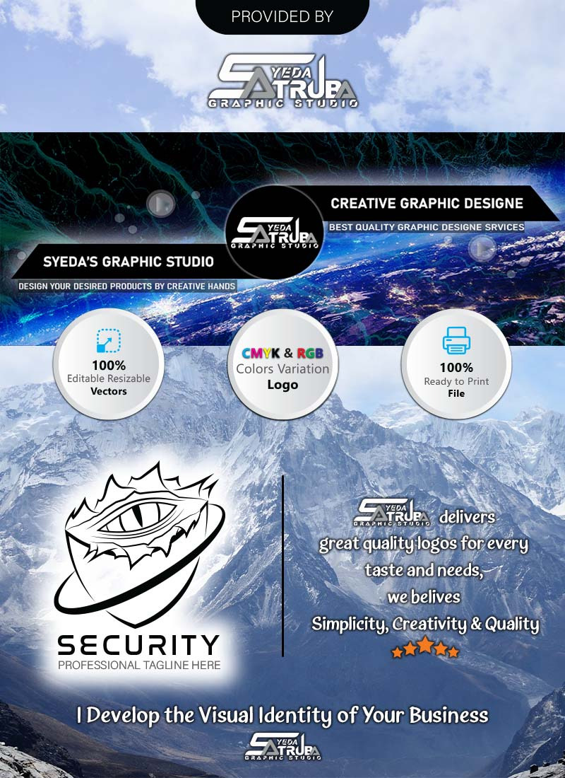 Dragon Eye Shield Security Logo Design - Brand Identity