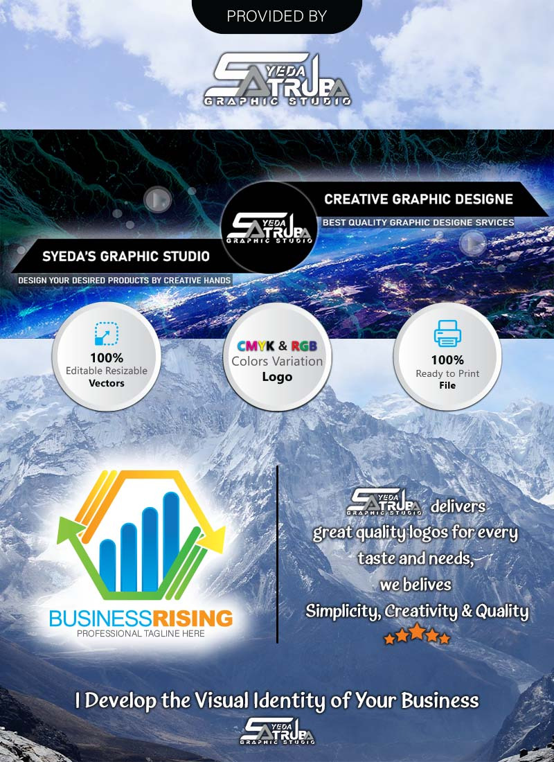 Business Deal Graph Rising Logo - Brand Identity