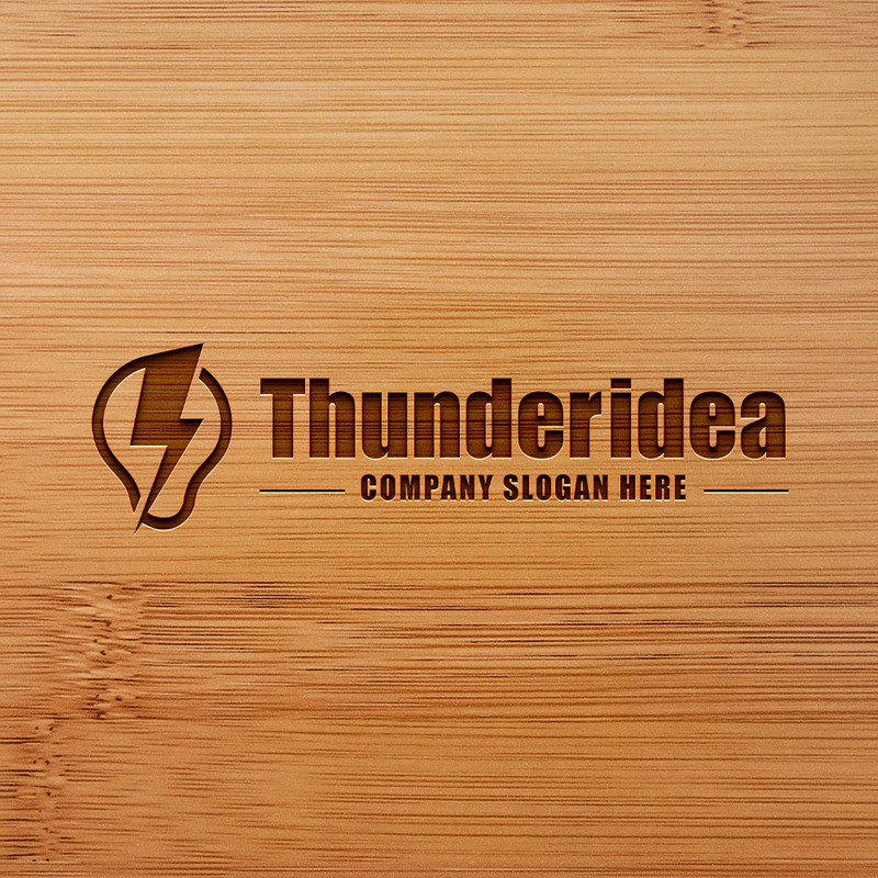 Modern Minimal Elemental Thunder Idea Logo Template