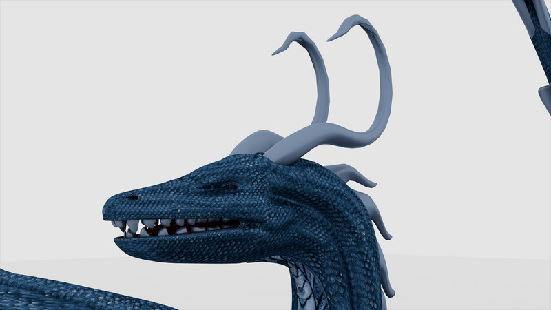 Blue Dragon 3D Model High poly Model - TemplateMonster