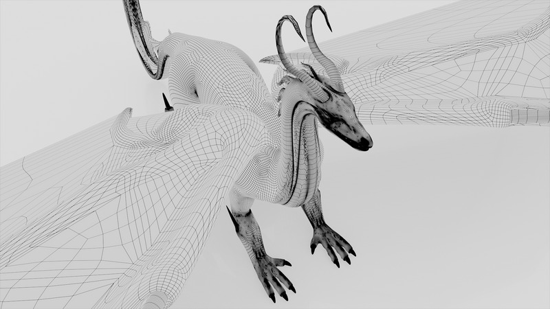 Blue Dragon 3D Model High poly Model - TemplateMonster