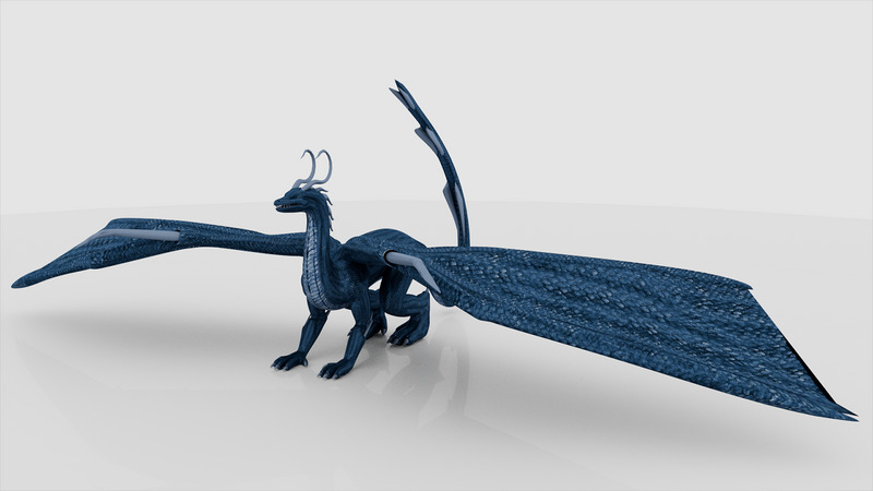 Blue Dragon 3D Model High poly Model - TemplateMonster