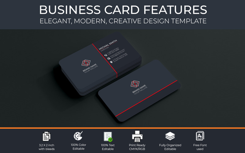 Elegant Corporate Business Card #286533 - TemplateMonster